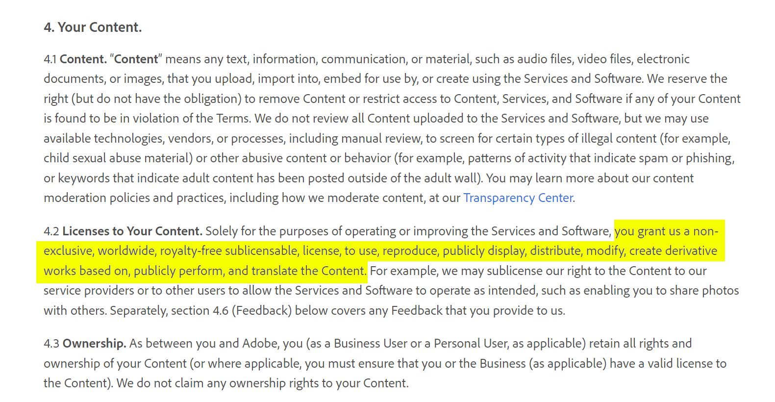 Solved: Is Adobe going to claim ownership over our work in... - Page 7 ...
