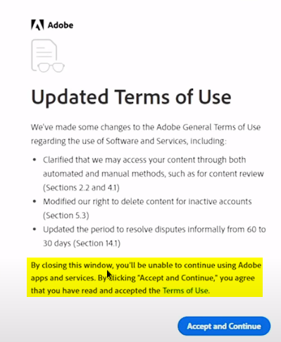 Solved: Is Adobe going to claim ownership over our work in... - Page 7 ...