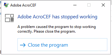 Adobe AcroCEF has stopped working using Citrix - Adobe Product ...