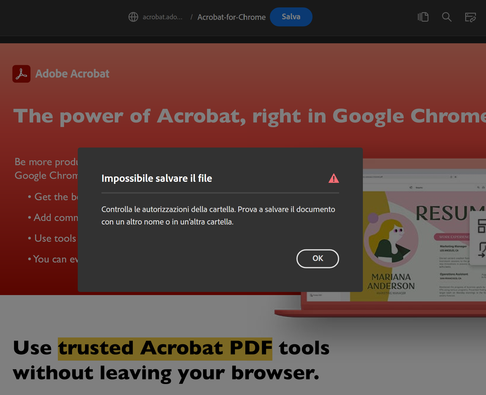 Acrobat extension for Brave browser error save - Adobe Community - 13957772