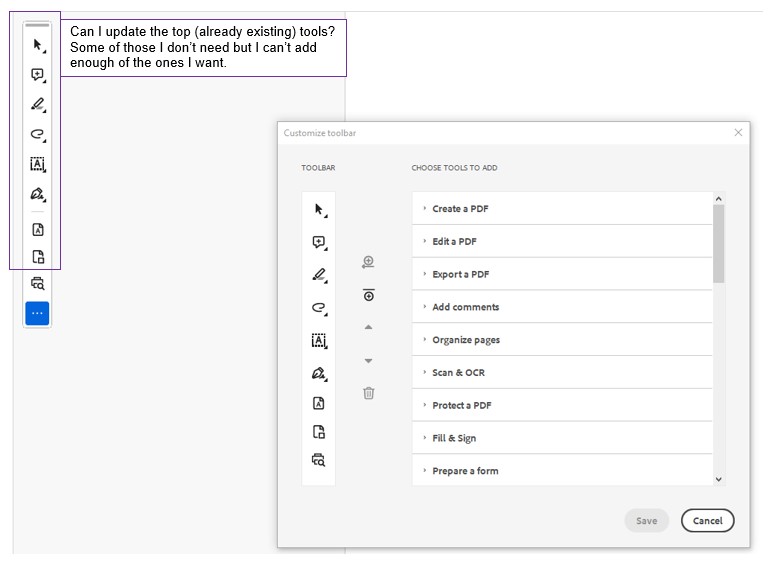 Adobe Pro version 2023.006.20380 customize toolbar - Adobe Product ...