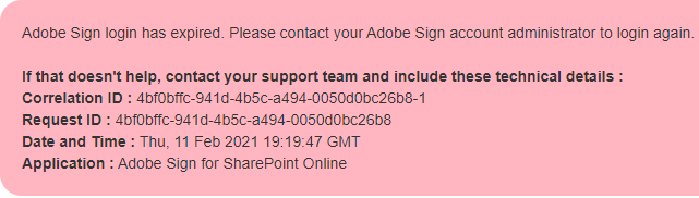Solved: Error when trying to use adobe sign in sharepoint - Adobe ...