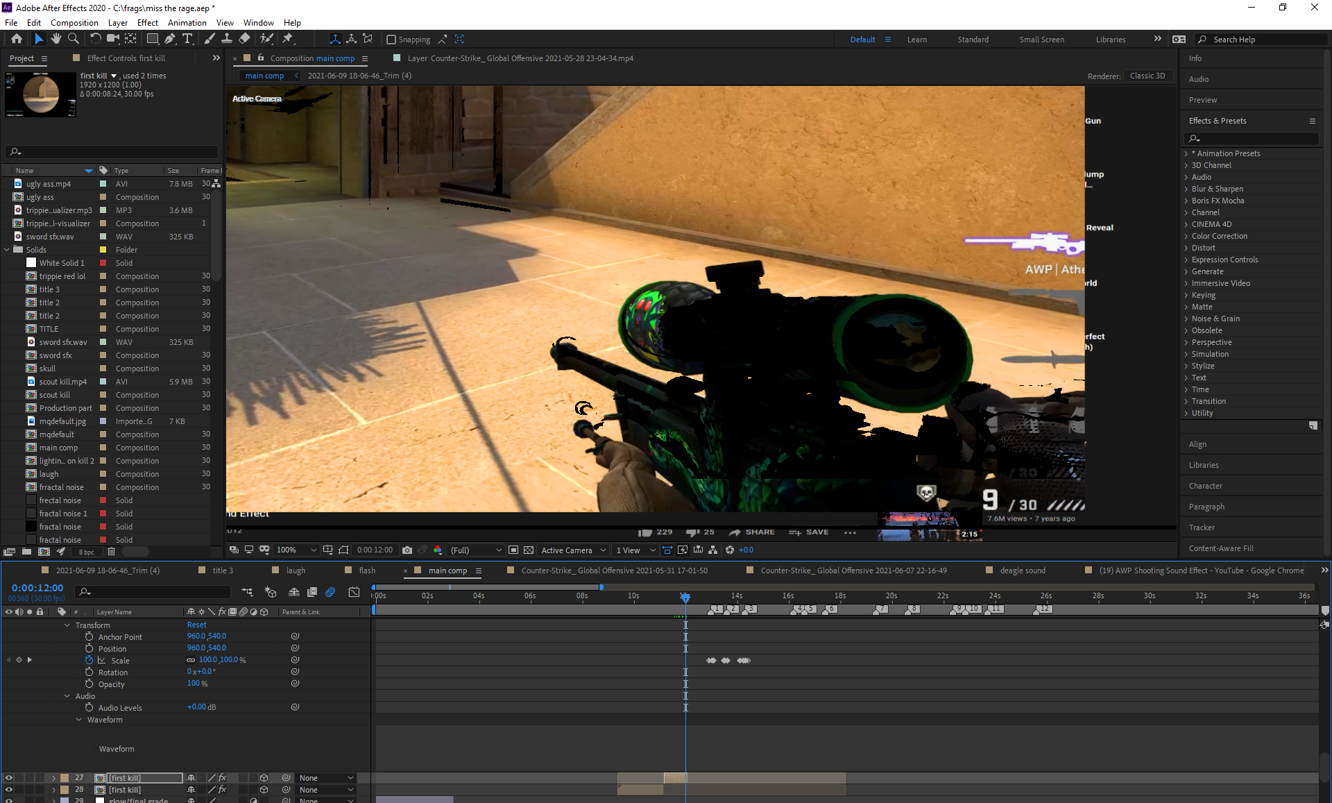 Black lines in the Composition panel in After Effe... - Adobe Community ...