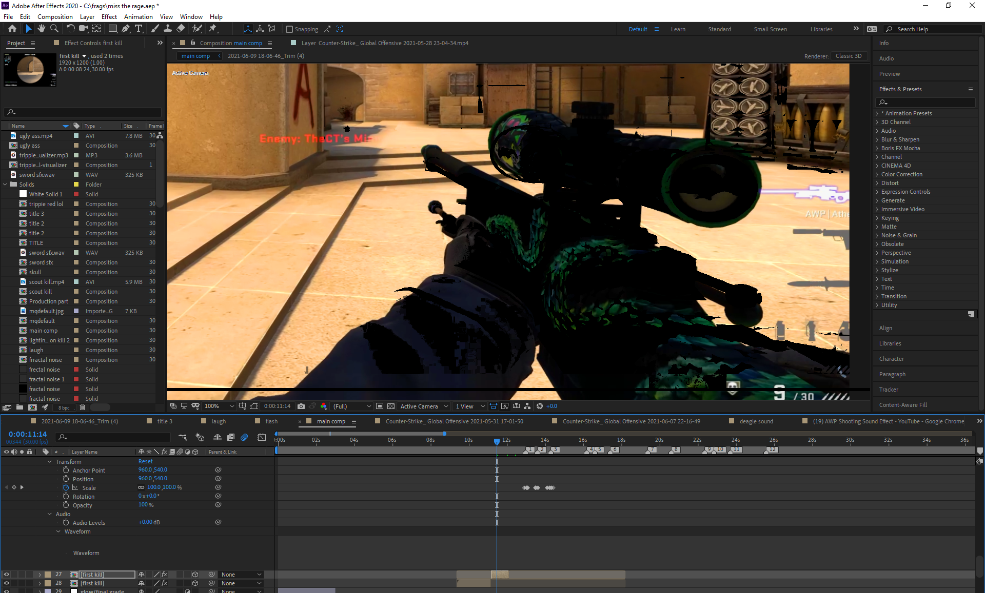Black lines in the Composition panel in After Effe... - Adobe Community ...