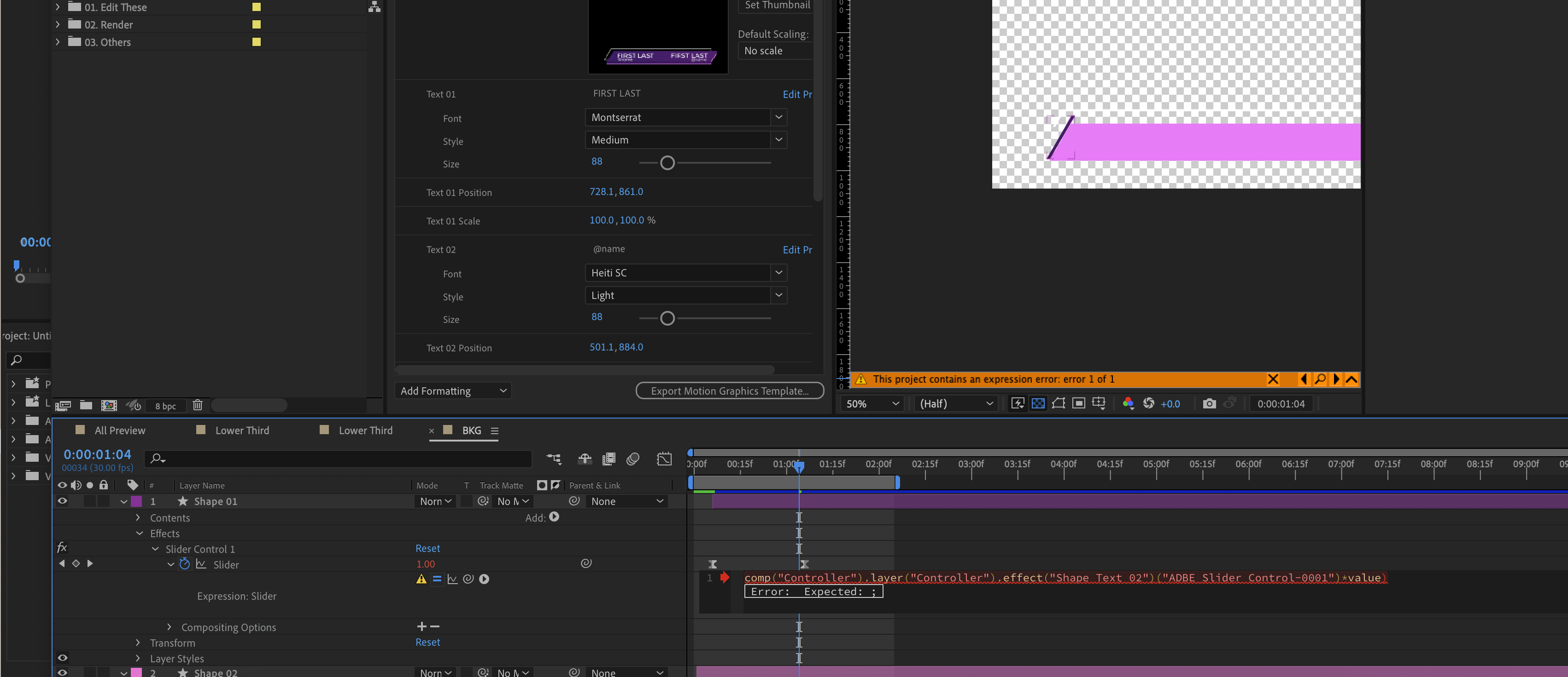 Expression Error on Slider Control when exporting ... - Adobe Community ...