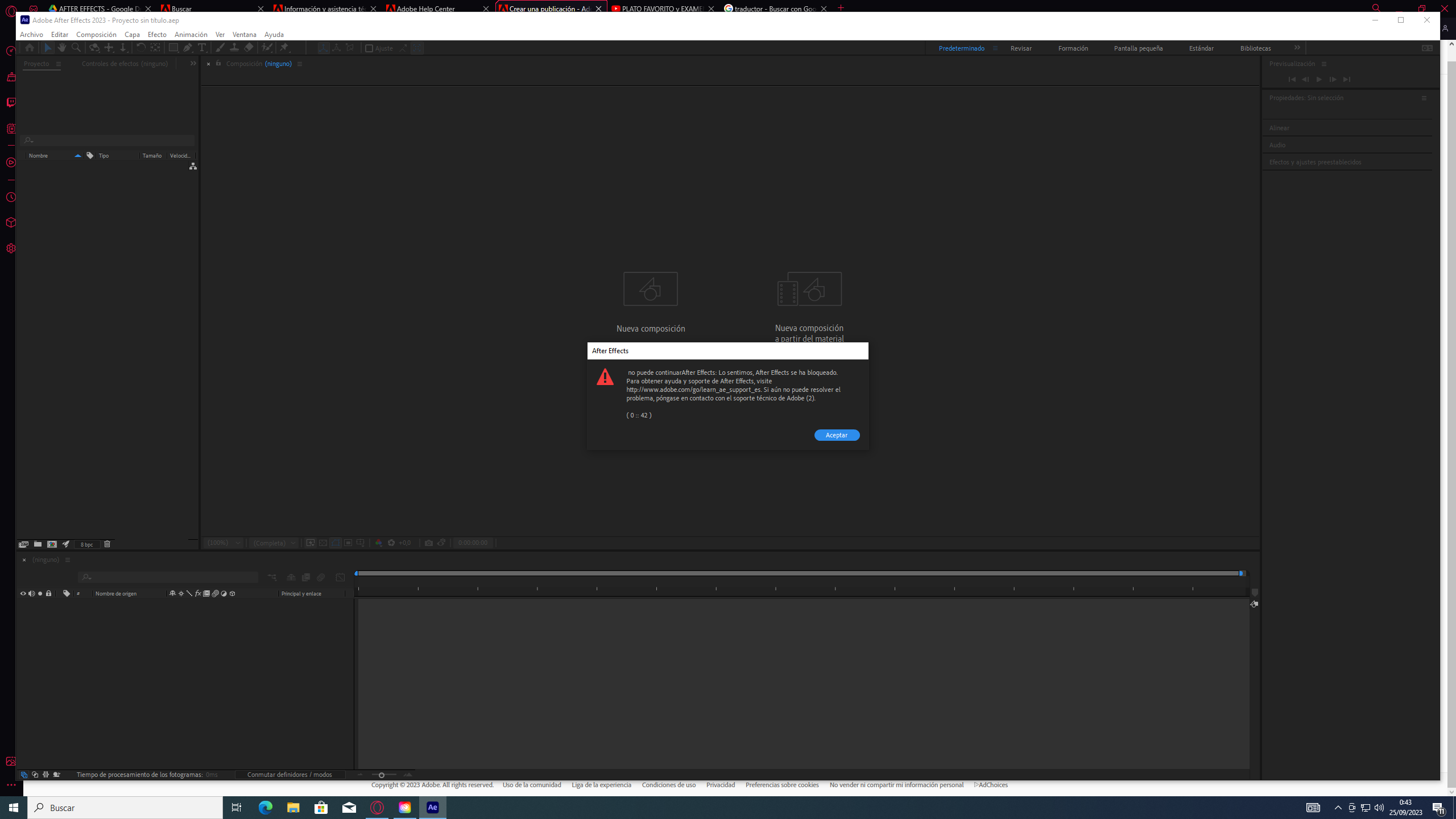 After Effects 23.6 crashes while opening. Error (0... - Adobe Product ...