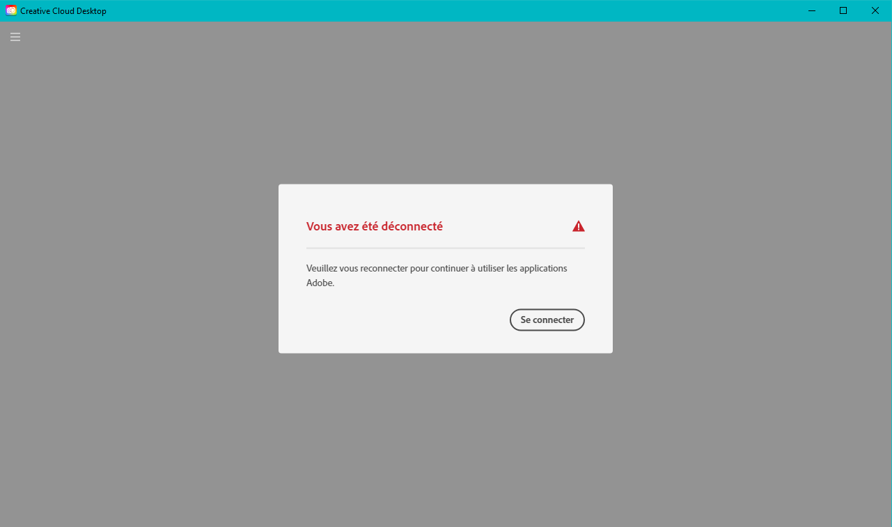 Problème de connection dans Adobe Creative Cloud - Adobe Community ...