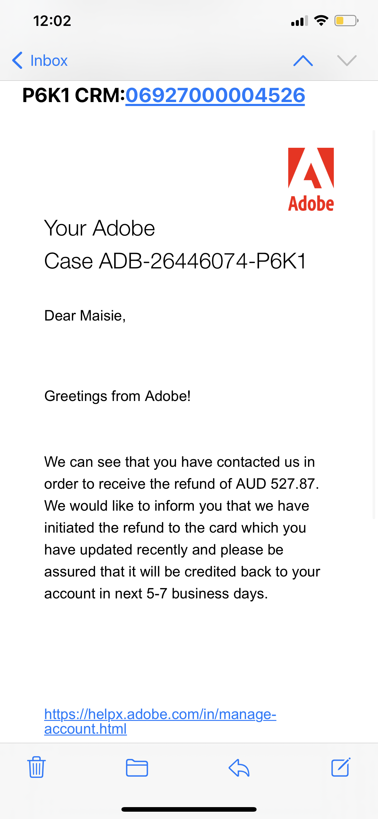 Refund Never Received - Adobe Support Community - 13342557