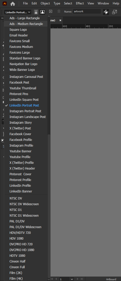How to delete artboard presets - Adobe Product Community - 15143294