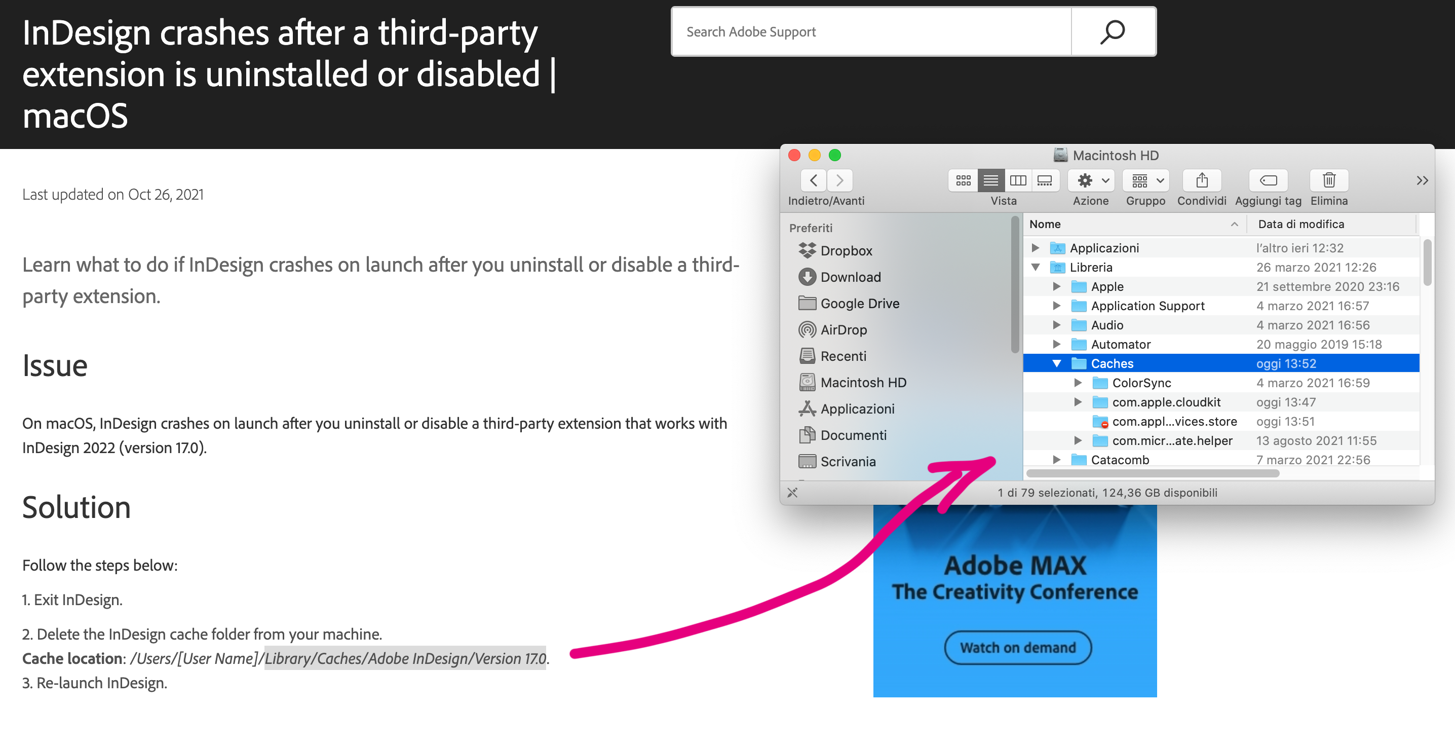 Crash InDesign 2022 catalina - Adobe Community - 12501471