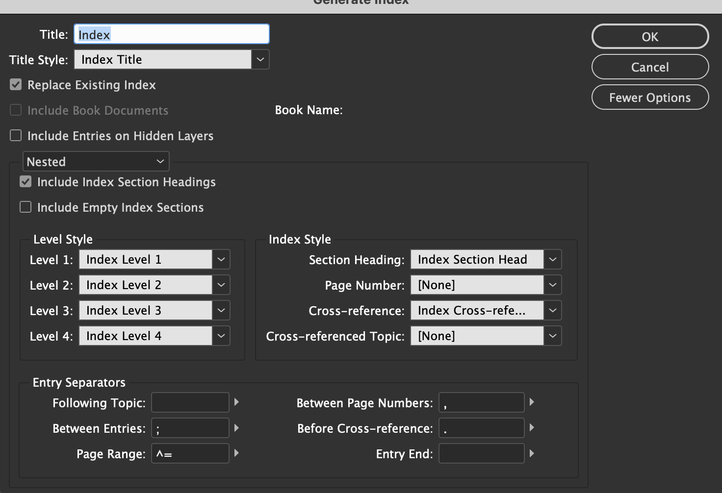 Solved: Indesign indexing commas for page numbers are sudd... - Adobe ...