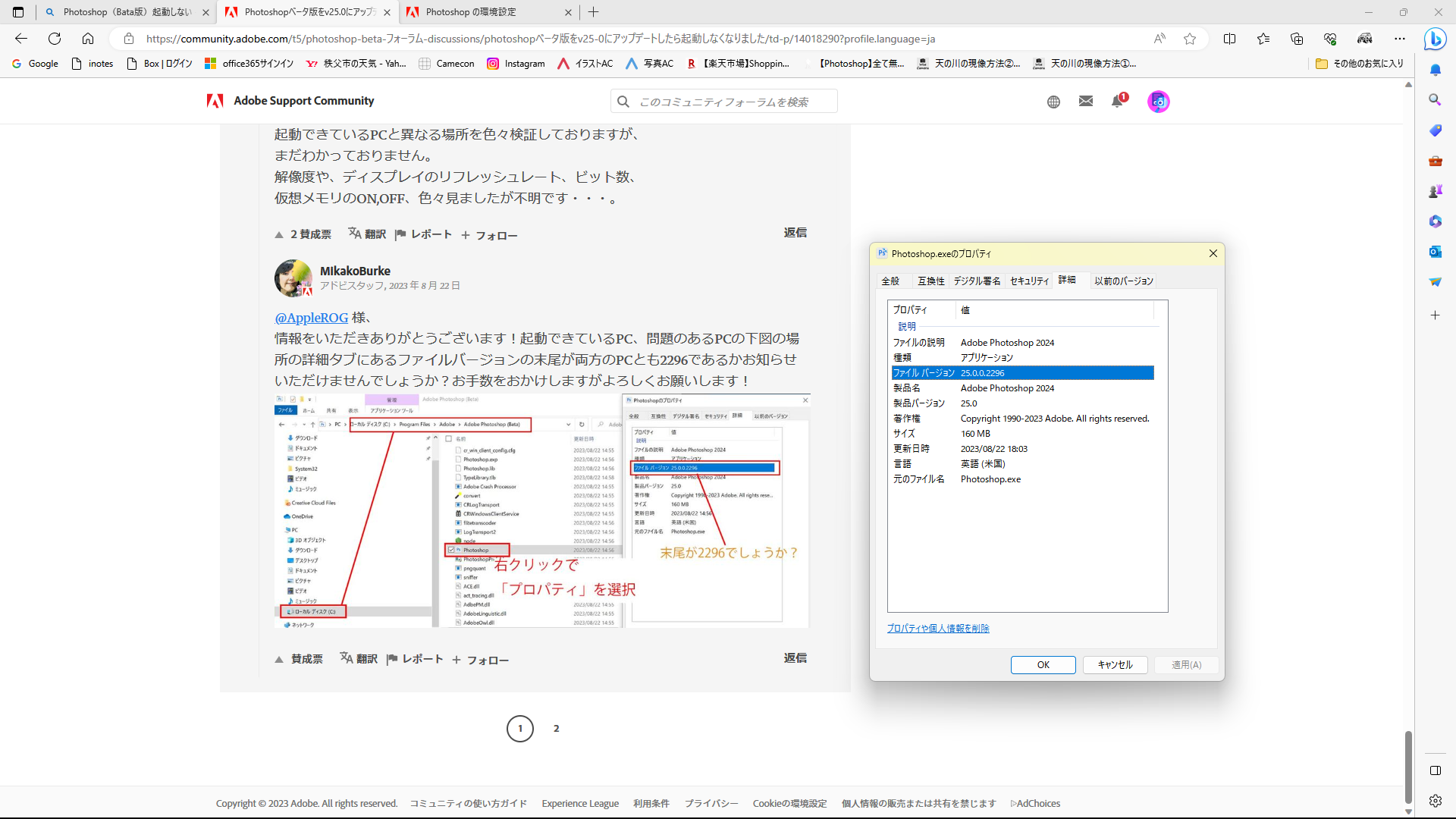 Photoshopベータ版をv25.0にアップデートしたら起動しなくなりました。 - 2ページ - Adobe Support ...