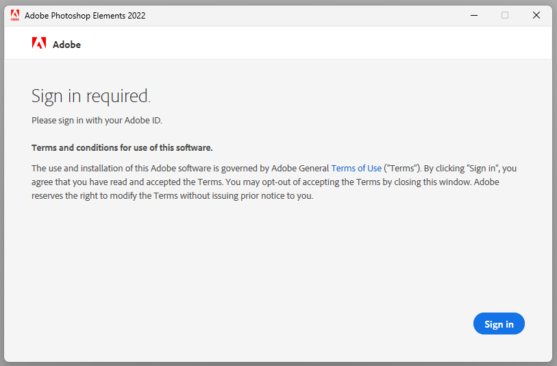 Photoshop Elements 2022 keeps asking me to sign in - Adobe Product ...