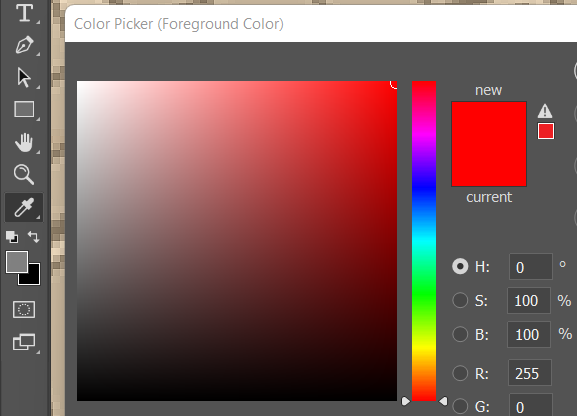 Color picker stuck on gray - Adobe Community - 12726746