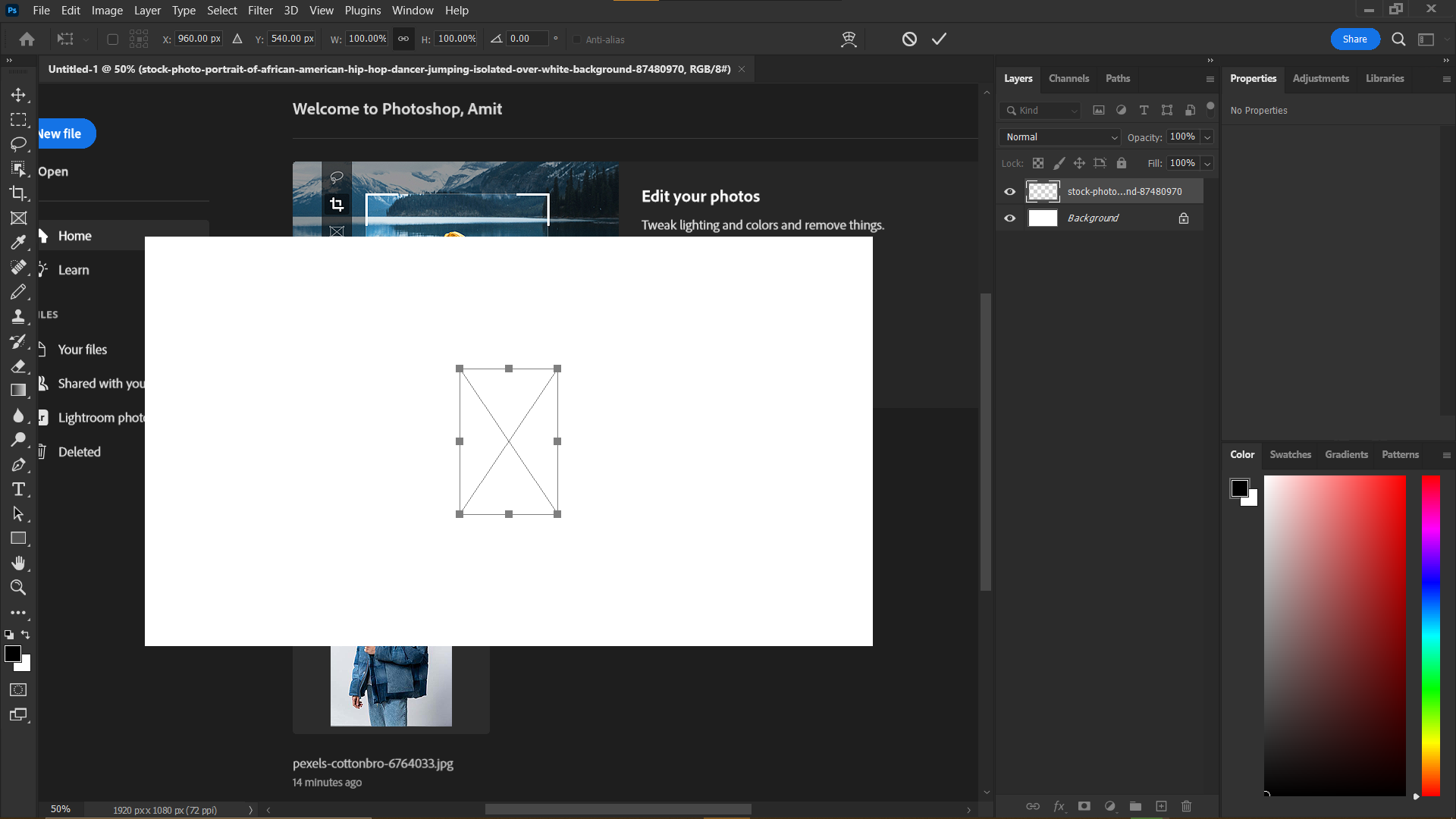 Photoshop UI glitches when importing image - Adobe Community - 13062364