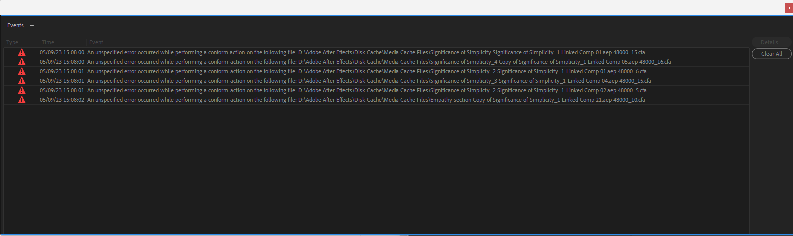 An unspecified error occurred while performing a c... - Adobe Product ...