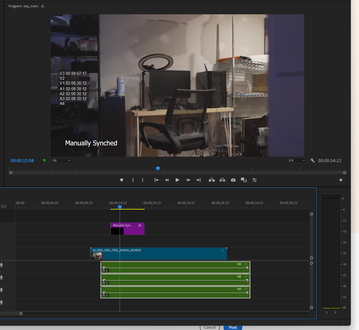 Synchronize Clips Timecode Not working - Adobe Product Community - 14724605