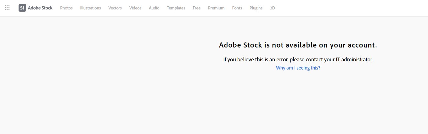 Solved: Adobe Stock is not available on your account. (Sch... - Adobe ...