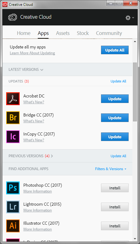 Solved: InDesign CC 2017 "Update" vs. "Install" - Adobe Product ...