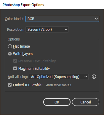 Export as Photoshop does not work - Adobe Support Community - 8692763