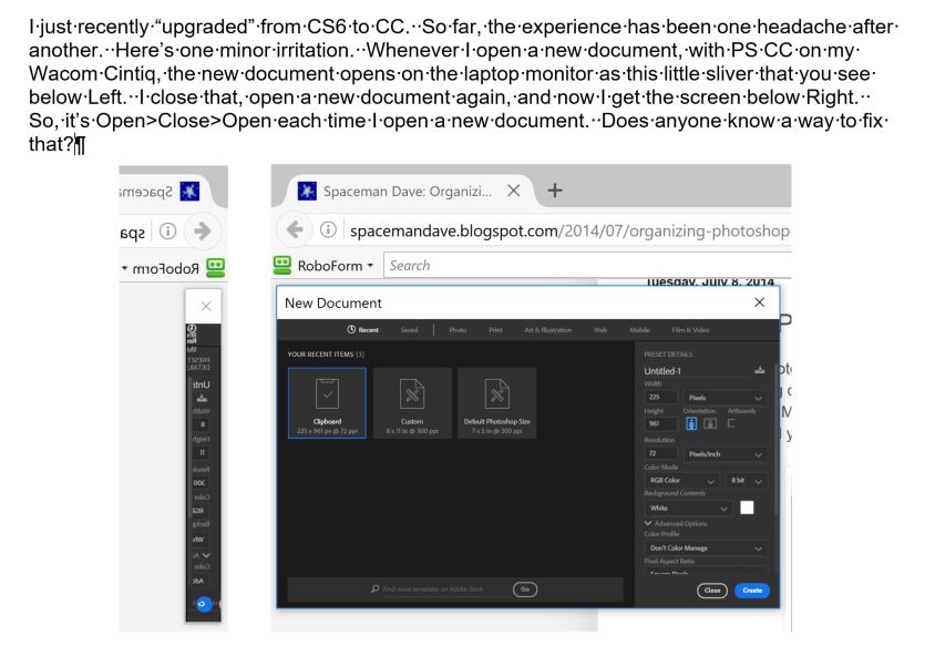 Solved Problem Opening New Document In Ps Cc 2017 Adobe Support