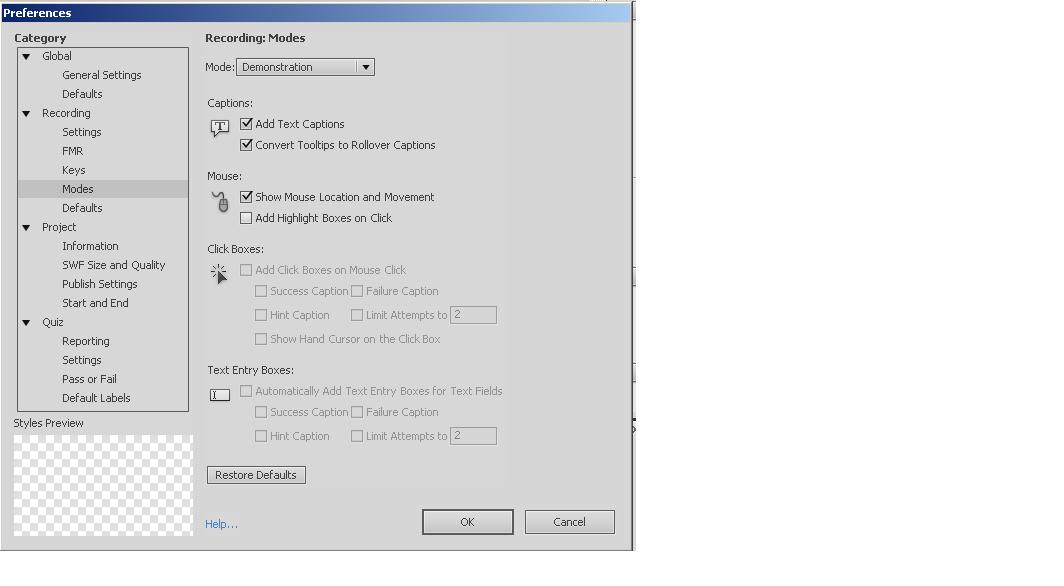 Blue Box around arrow when recording - Adobe Community - 3854734