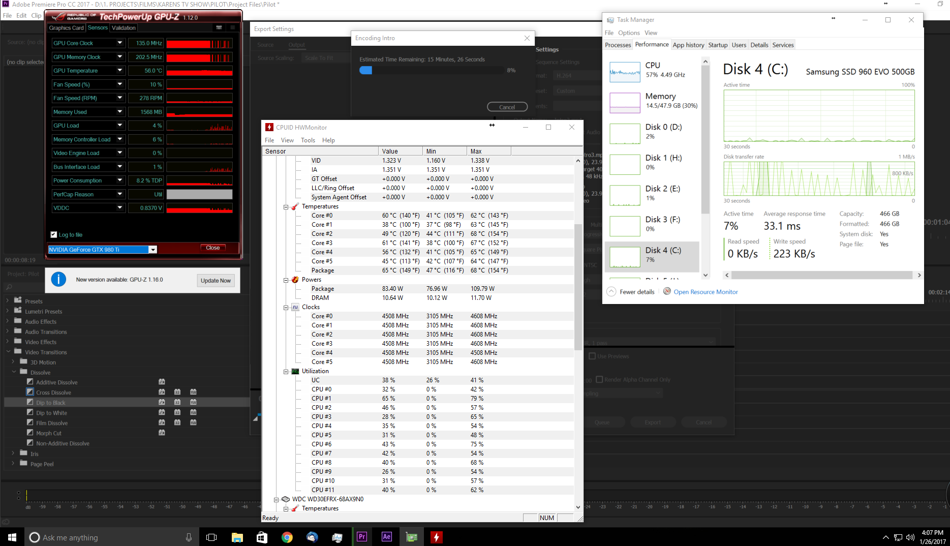 PP 2015/17 Render / Export Low GPU and CPU usage -... - Page 2 - Adobe ...