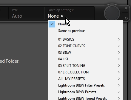 Solved: Develop settings not working: How to apply develop... - Adobe ...