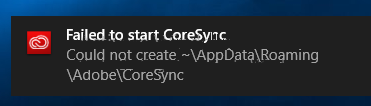 Install CC in Windows 10: Failed to start Coresync - Adobe Community ...
