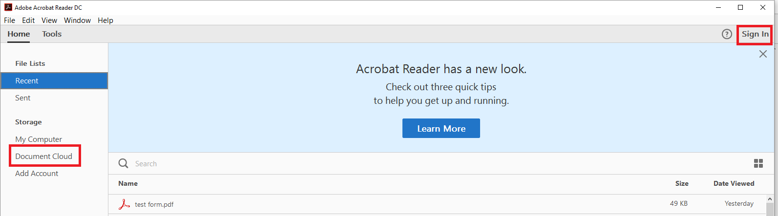 Solved: How to sign into document cloud on Adobe reader? - Adobe ...