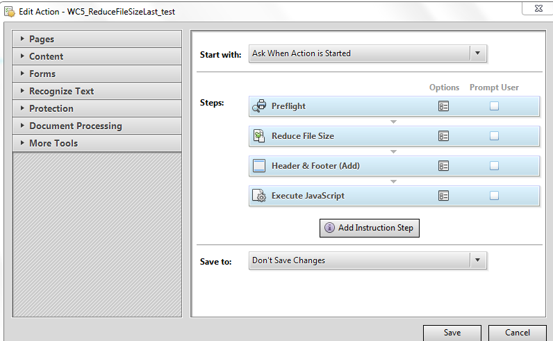 Adding Reduce File Size to Action Wizard producing... - Adobe Product ...