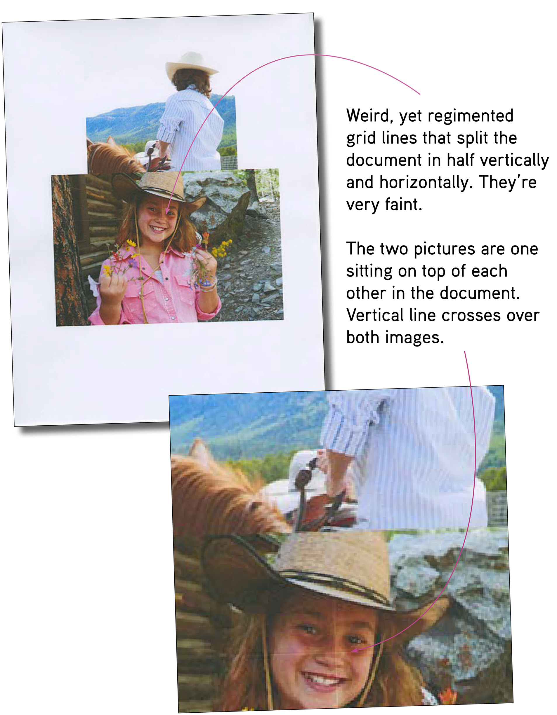 Solved: Two Faint Gridlines that show up on my InDesign pr... - Adobe ...