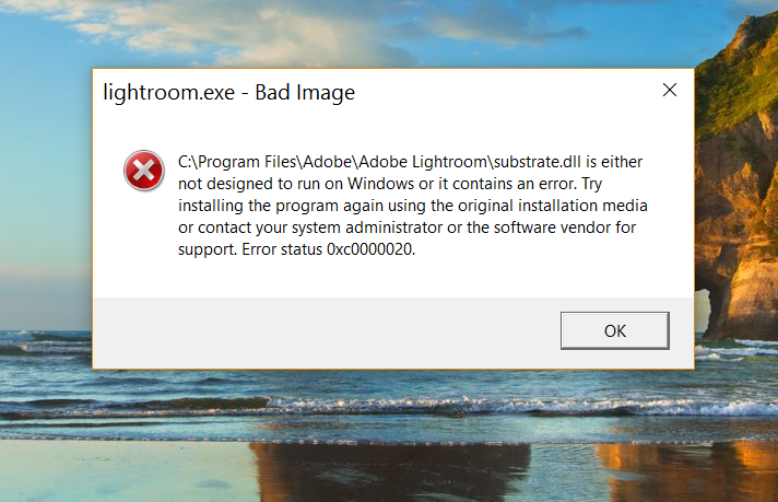 Solved Bad Image Lightroom 6 Program Will Not Open Adobe Community 9557906