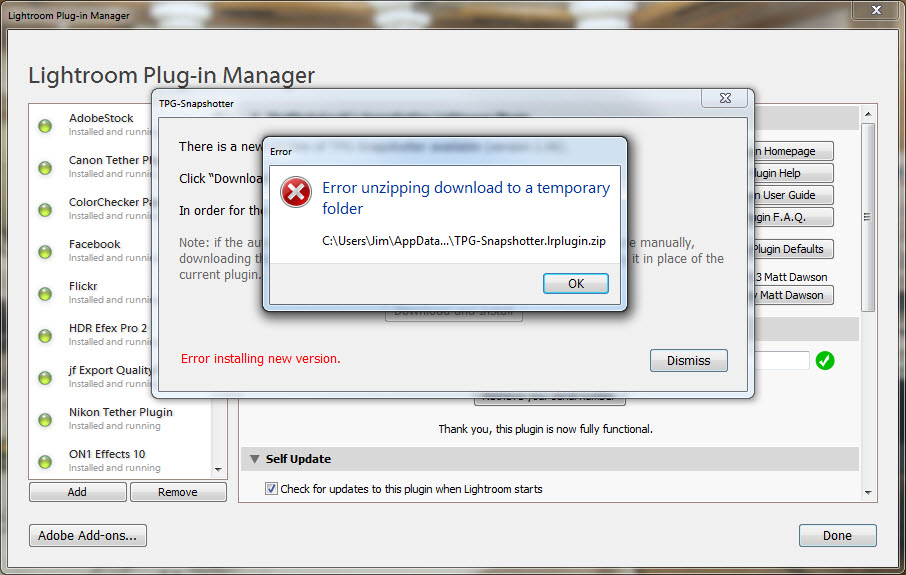 Solved: Error when installing a plug-in - Adobe Community - 9547628