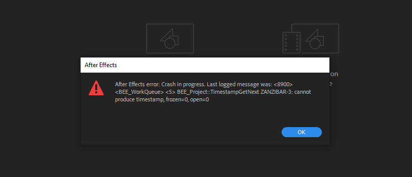 Solved: After effects crash all of a sudden with error mes... - Adobe ...