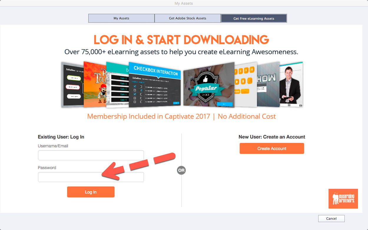 Get Free eLearning Assets won't take my password - Adobe Product Community - 9613962