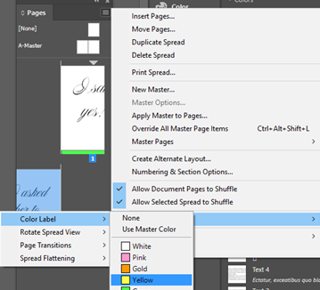 InDesign: Organize pages with labels? - Adobe Product Community - 9598763