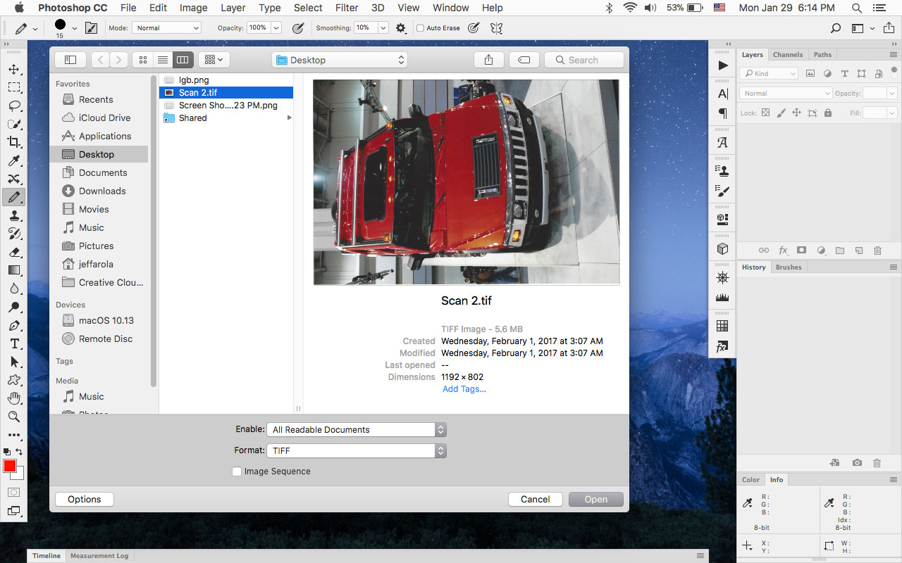 Tiff file won't open in Camera Raw - Adobe Product Community - 9727810