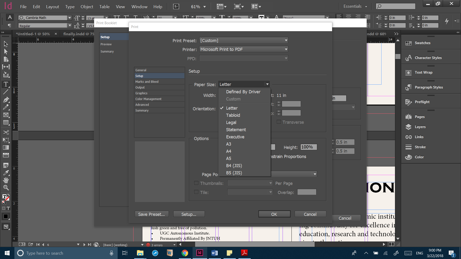 Indesign Letter Format Printing - Adobe Support Community - 9756912