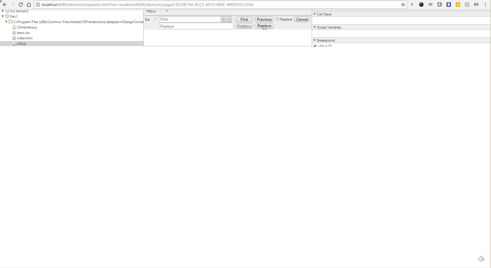 Cep Debugging With Chrome Strange Window Layout Adobe Community