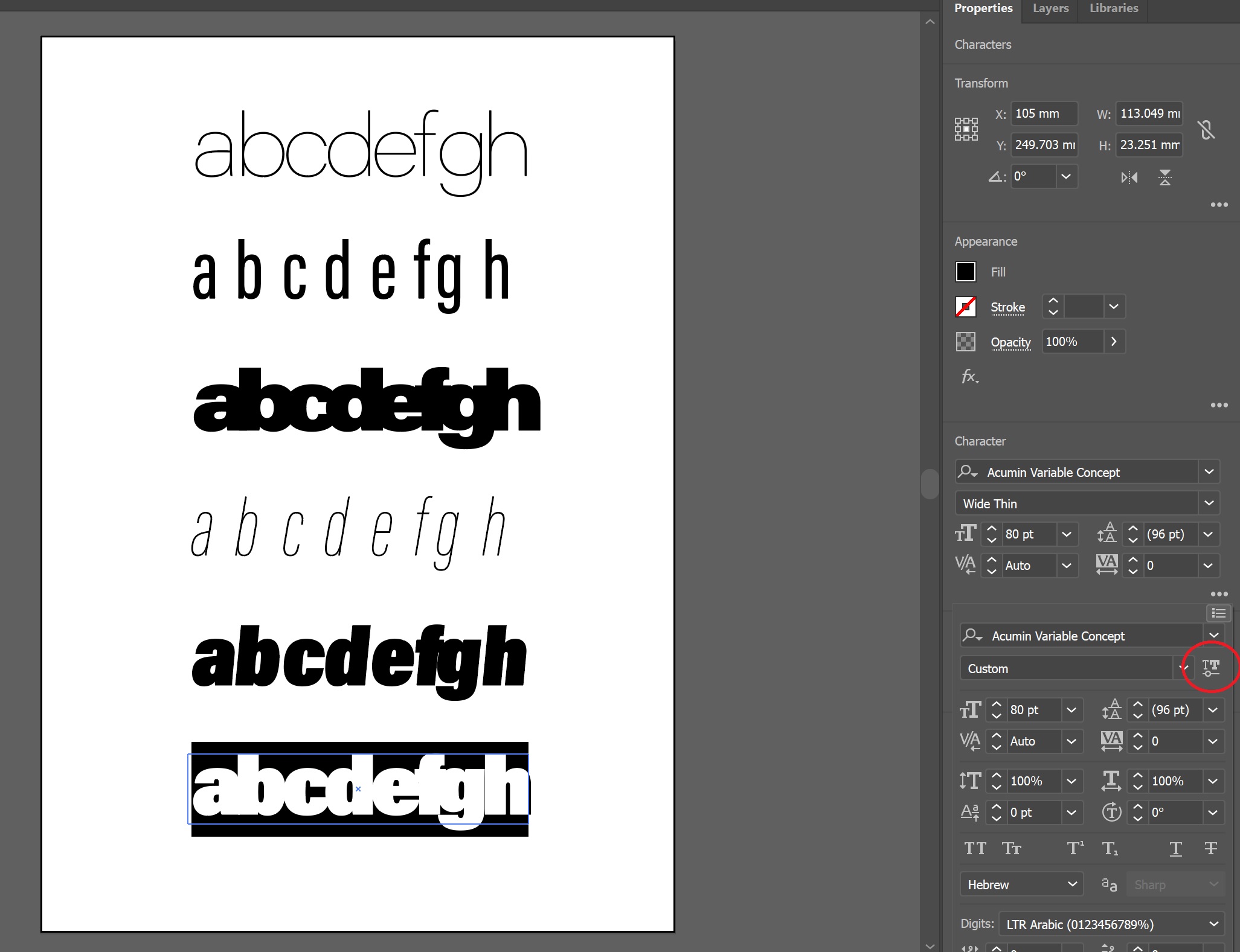 Solved Variable Fonts Spacing Wont Adapt Adobe Support Community