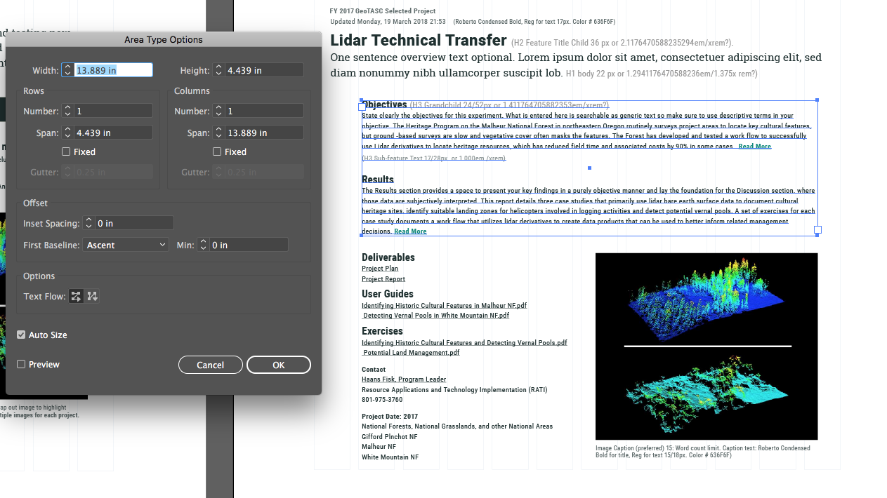 Solved: Area Type Options: Options Text Flow: Auto Size is... - Adobe ...