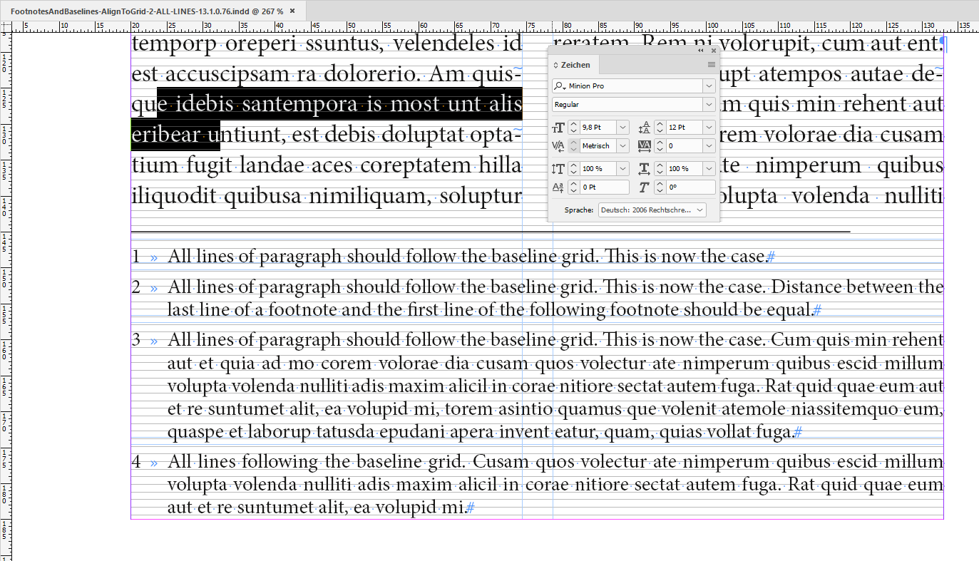 Solved: Align first line of first footnote to baseline gri... - Adobe ...