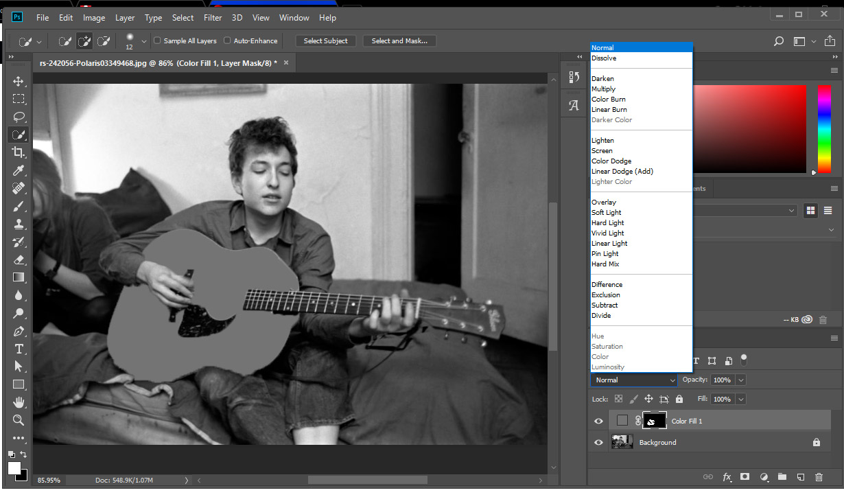 Solved Unable To Use The Color Blend Mode Adobe Community 10003973