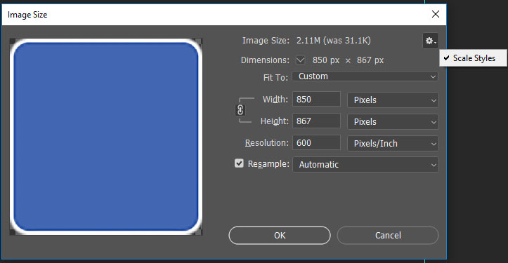 Photoshop CC 19 1 6 Scaling Stroke Layer Effect St Adobe Support Community 10059075