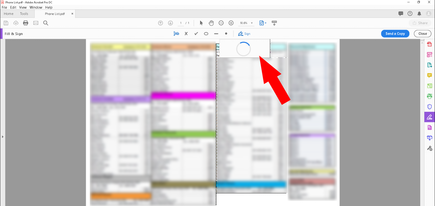 Solved: Spinning Wheel on Fill & Sign - Adobe Product Community - 10106820