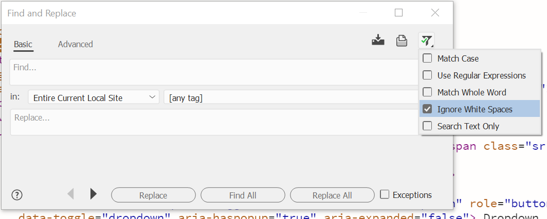 Solved How To Search Dreamweaver Design View Only Adobe Product Community 10200262
