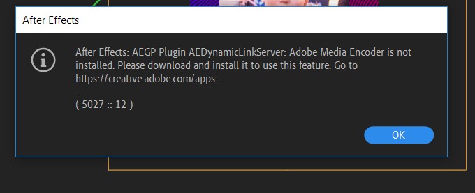 Solved Ae And Media Encoder Error Adobe Product Community 10213986