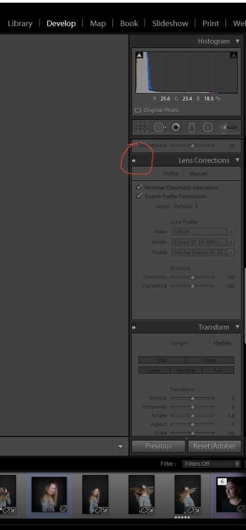 Develop settings are turned off - Adobe Community - 10215126
