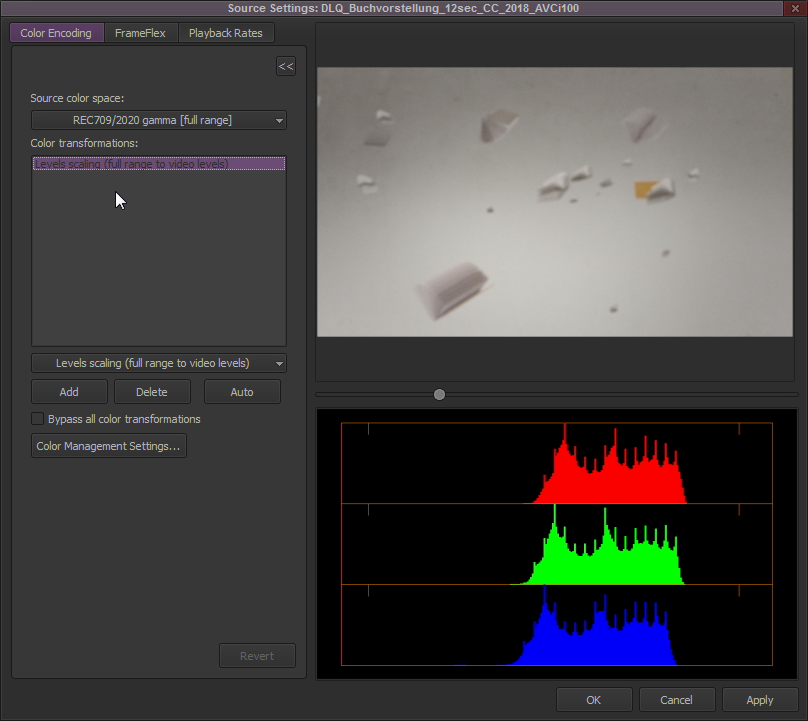 Different video levels when importing footage into... - Adobe Product ...